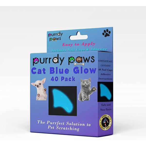 商品名Purrdy Paws 40 Pack Soft Nail Caps for Cat Claws Blue Glow in The Dark Mediumブランド：Purrdy Paws商品サイズ：Medium高さ：1.5 cm横幅：...