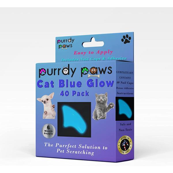 商品名Purrdy Paws 6 Month Supply Soft Nail Caps for Cats Blue Glow in The Dark Medium - Extra Adhesivesブランド：Purrdy Paws商品サイ...