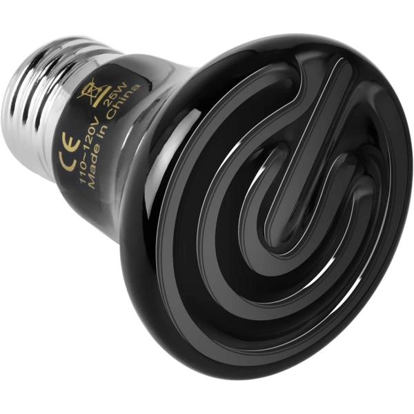 商品名Simple Deluxe 25W 1-Pack Mini Ceramic Heat Emitter Reptile Heat Lamp Bulb No Light Emitting Brooder Coop Heater for A...