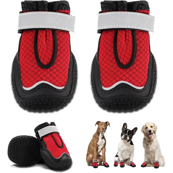 <b>商品名</b>Hcpet Dog Boots Breathable Dog Shoes for Hot Pavement, Heat Resistant Dog Booties with Reflective ...