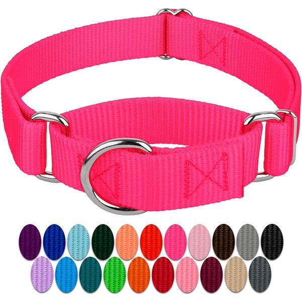 商品名Country Brook Petz - Hot Pink Martingale Heavy Duty Nylon Dog Collar - 21 Vibrant Color Options (3/8 Inch Width, Mini...