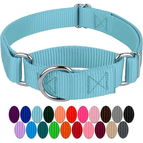 商品名Country Brook Petz - Ocean Blue Martingale Heavy Duty Nylon Dog Collar - 21 Vibrant Color Options (3/8 Inch Width, Mi...