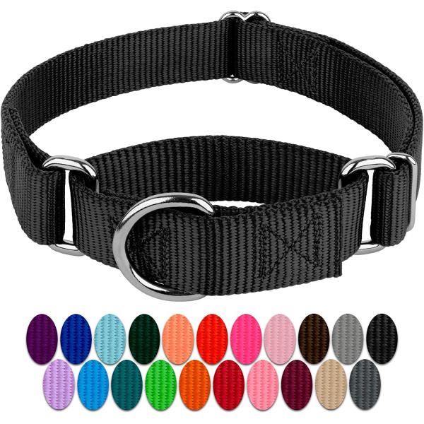 商品名Country Brook Petz - Black Martingale Heavy Duty Nylon Dog Collar - 21 Vibrant Color Options (3/8 Inch Width, Mini)ブラ...