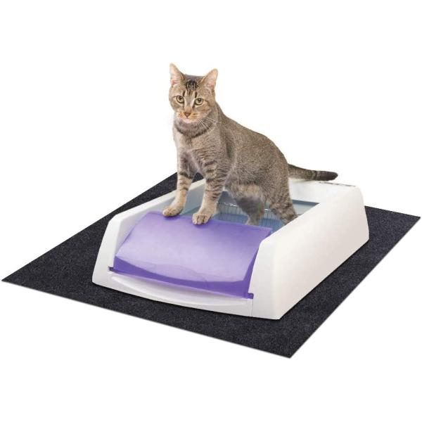 商品名Under the Cat Litter Boxes Mat,Pee Mat,Absorbent Felt Fabric Material,Anti-slip Waterproof Layer,Reusable,Washable (M...