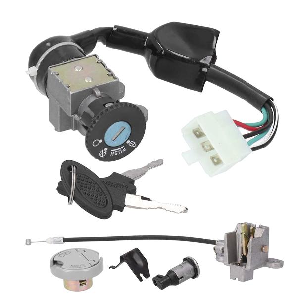 商品名aqxreight - Ignition Switch,Ignition Switch Fuel Gas Cap Seat Lock Key 5 Pin Plug Set Fit for GY6 Scooters(Moped) 50c...