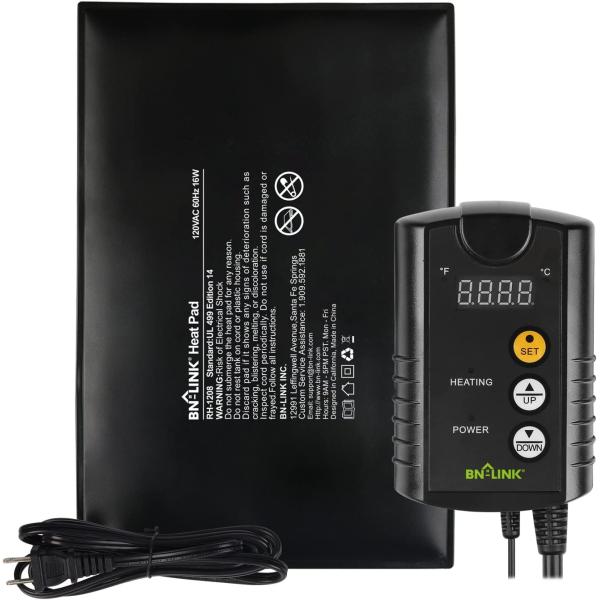 商品名BN-LINK Durable Reptile Heating Pad 8"" X 12"" with Digital Thermostat Under Tank Heater Terrarium Warmer Combo Set f...