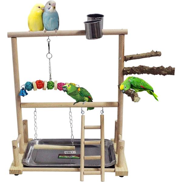 商品名kathson Bird Play Stand Parrot Perch Stand Natural Wood Bird Playground Playstand for Cockatiel Conures Parakeet Parr...