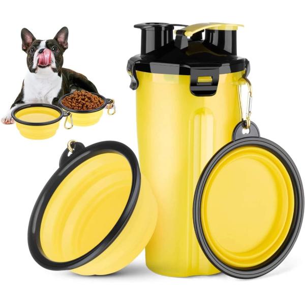 商品名：Dog Water Bottle Dog Bowls for Traveling, Vikano Pet Food Container 2-in-1 with Collapsible Dog Bowls, Outdoor Dog W...