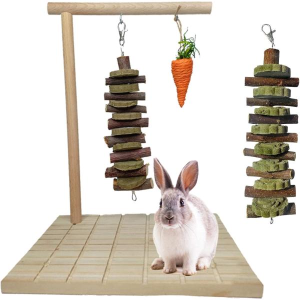 商品名kathson Bunny Chew Toys for Teeth Grinding,Rabbit Wooden Scratch Board Feet Pad Rotatable Pet Play Toy for Chinchilla...