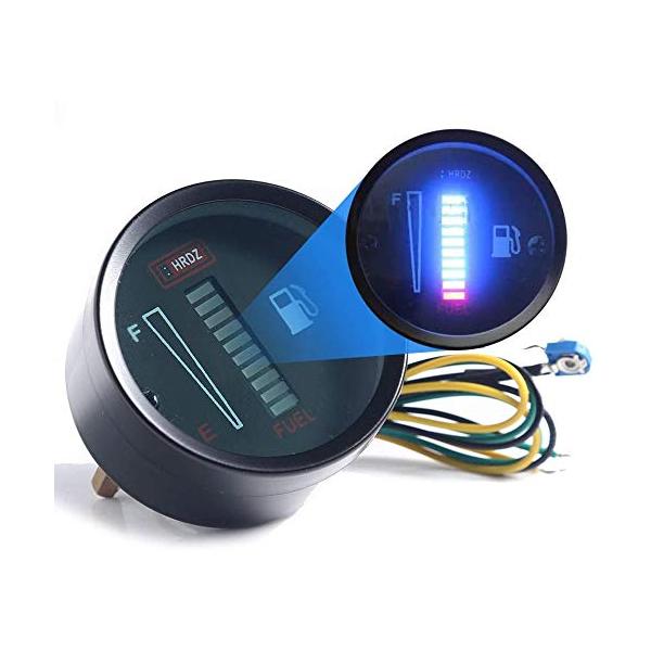 商品名LED Display Fuel Level Gauge,2"" 52mm Universal 12V DC Auto Motorcycle Modified Fuel Level Meter LED Light Display Fu...