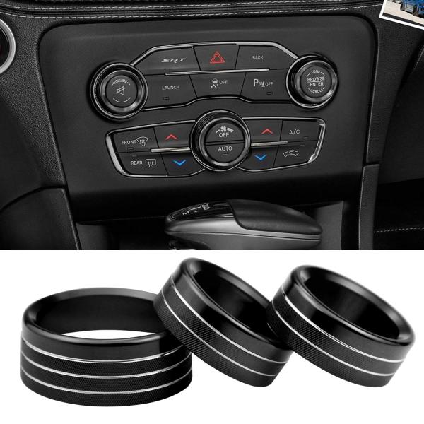商品名:  for Dodge Challenger Charger (2015-2021) AC Climate Control Knob Cover Auto Volume Tune Switch CD Button Trim Comp...