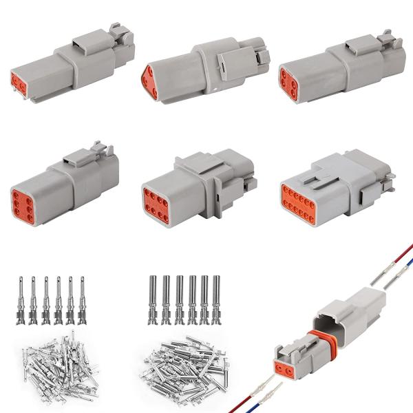 商品名Deutsch DT Connector Kit in 2,3,4,6,8,12 Pin Configurations, Size 16 Stamped Contacts, Sealed Automotive Electrical C...