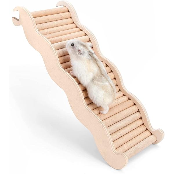 商品名Niteangel 木製はしご、ハムスター、スナネズミ、その他の小動物用の登山おもちゃ (L - 26.3cm)Niteangel Hamster Climbing Toy Wooden: Ladder Bridge for Hams...