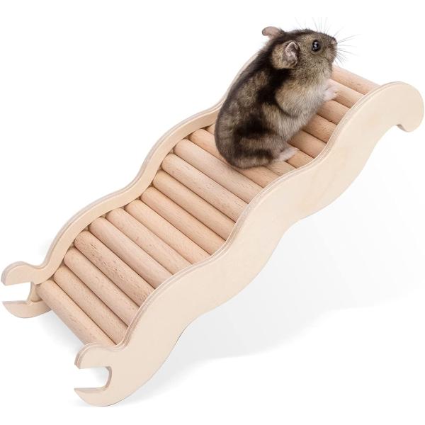 商品名Niteangel 木製はしご、ハムスター、スナネズミ、その他の小動物用の登山おもちゃ (M - 21cm)Niteangel Hamster Climbing Toy Wooden Ladder Bridge for Hamster...