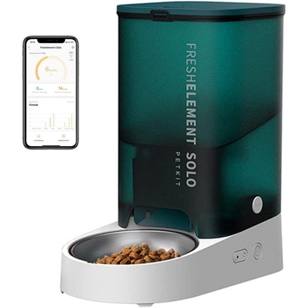 商品名猫のアパレルPETKIT Automatic Cat Feeder, Wi-Fi Enabled Smart Pet Feeder for Cats and Dogs, Auto Food Dispenser with Portion...