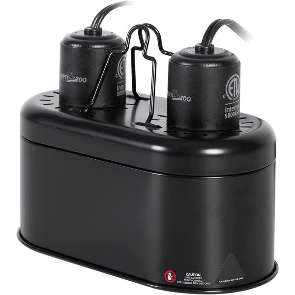 商品名REPTI ZOO ナノコンボ デュアル爬虫類ディープドームランプ器具 爬虫類用 最大40ワット 各ソケットUVB 照明器具 デュアルランプキャップ コンボ 統合デザイン ヒート照明ランプREPTI ZOO Nano Combo Du...