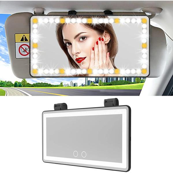 商品名Car Visor Vanity Mirror Rechargable LED Light Makeup Mirror for Car Truck SUV Clip on Sun Visor 3 Light Modes &amp; 6...