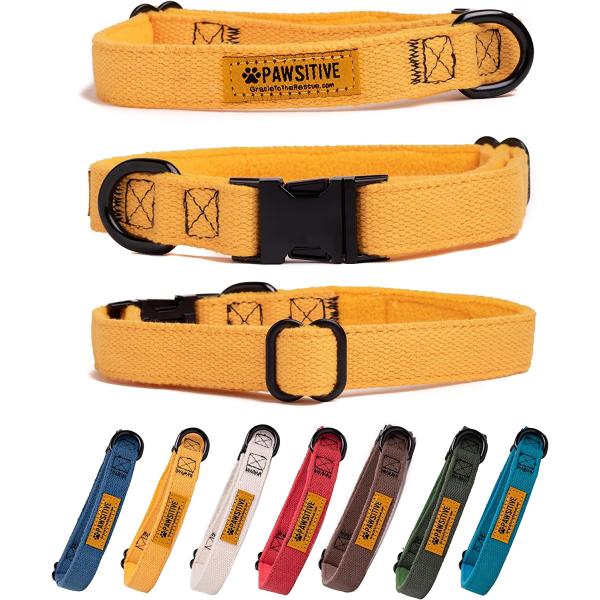 商品名Pawsitive Hemp Dog Collar - Super Soft Hypoallergenic Lining. Great for Small, Medium and Large Dogs; Small Yellowブラン...
