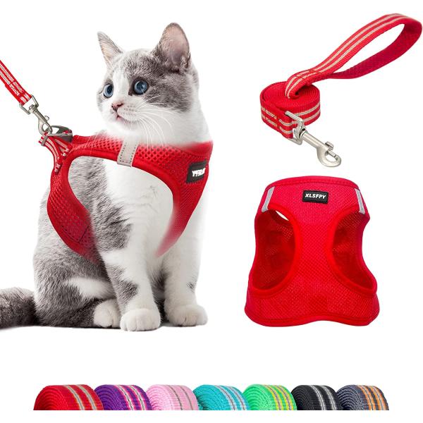 商品名Cat Harness and Leash Set, Soft Dog Vest Harness No Pull, Kitten Harness with Reflective Strap, Step in Puppy Harness...