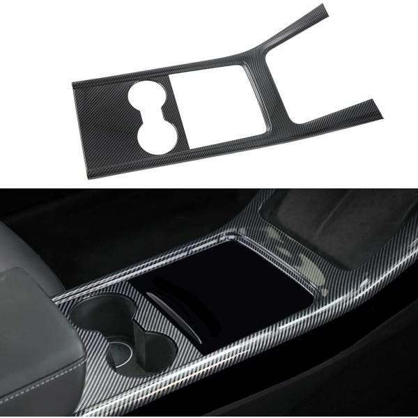 商品名Oubolun Center Console Panel Frame Decoration for Tesla Model Y 2021 Car Interior Accessory ABS Plastic Imitation Car...