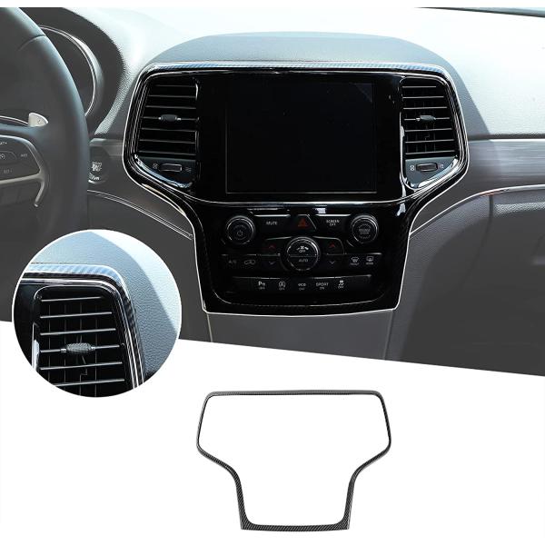 商品名Hoolcar Interior Accessories ABS Central Control Navigation Frame Cover for 2014-2020 Jeep Grand Cherokee, Carbon Fib...