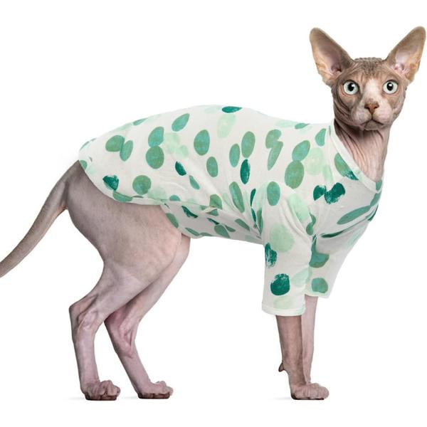 商品名Bonaweite Hairless Cats Vest Shirt, Breathable Adorable Cat Wear Cotton Clothes, Cat's Pajamas Jumpsuit for Sphynx, C...