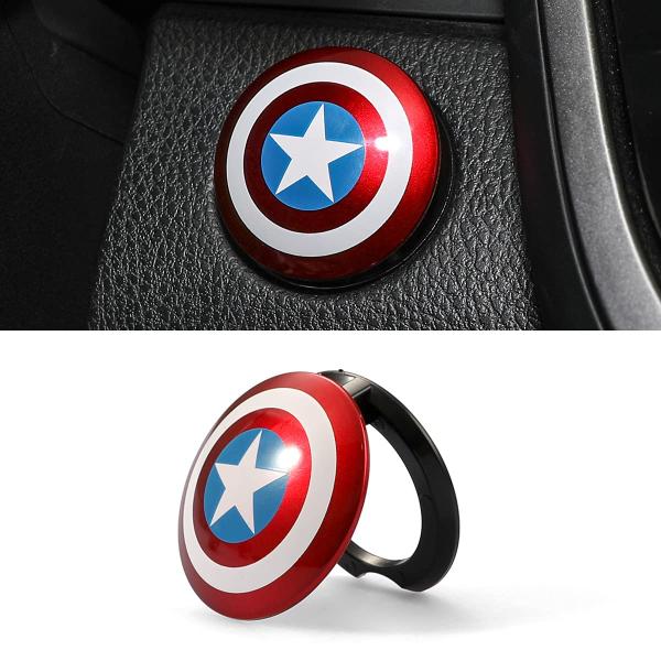 商品名Car Engine Start Button Cover ABS General Motors Ignition Switch Trim Cover Captain America Auto Start Ringブランド：OUMET...
