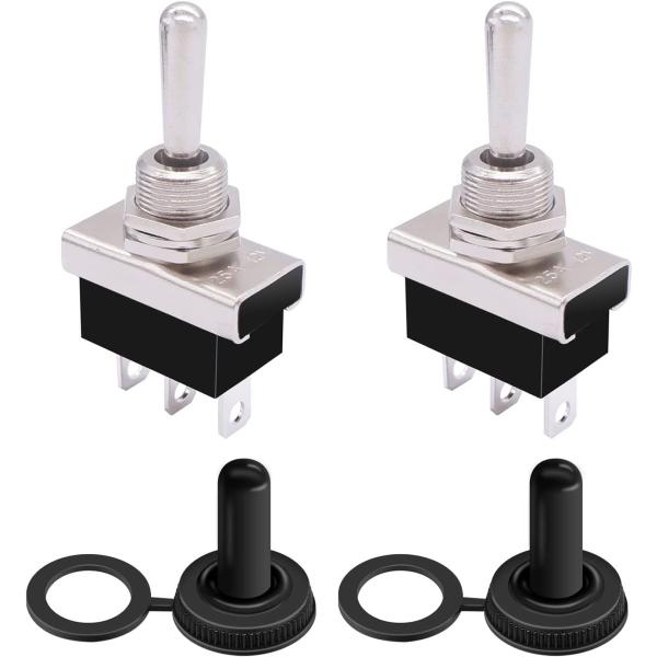 商品名weideer 2ピース トグルスイッチ モーメンタリー 12V 25A SPDT(ON)/OFF/(ON) 3ピン 3ポジションスイッチ 防水カバー付き 自動車KN3D-123用weideer 2Pcs Momentary Togg...