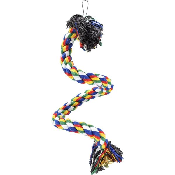 商品名WishLotus Bird Perches, Parrot Colorful Climbing Rope Swing Toys Parrot Stand with Bell and Hanging Clip for Parrots,...