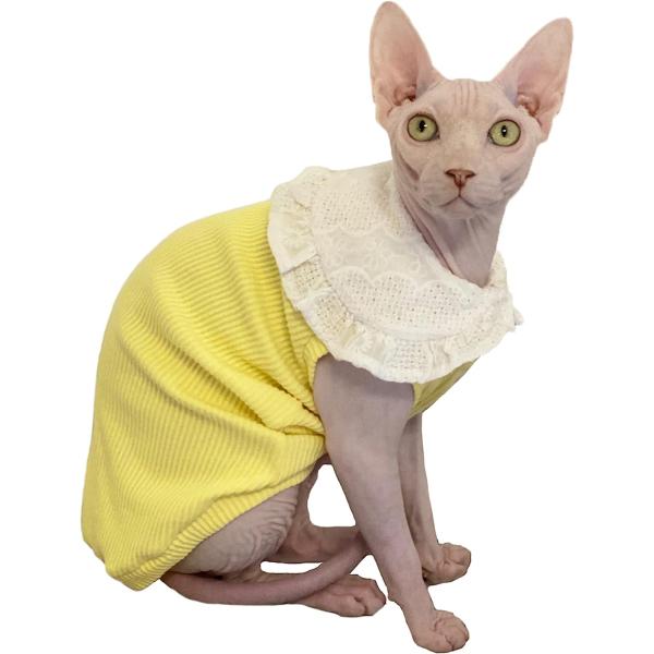 商品名Bonaweite Hairless Cats Dress with Collar for Spring Summer Autumn, Breathable Cat Wear Clothes for Sphynx, Cornish R...