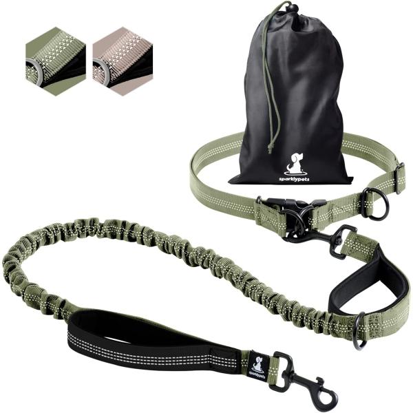 商品名SparklyPets Hands Free Dog Leash for Medium and Large Dogs   Professional Harness with Reflective Stitches for Traini...