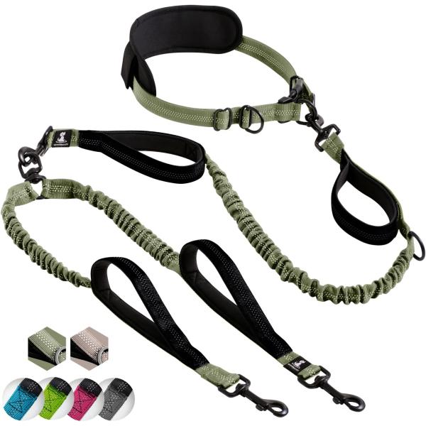 商品名SparklyPets Hands Free Double Dog Leash   Dual Dog Leash for Medium and Large Dogs   Dog Leash for 2 Dogs with Padded...