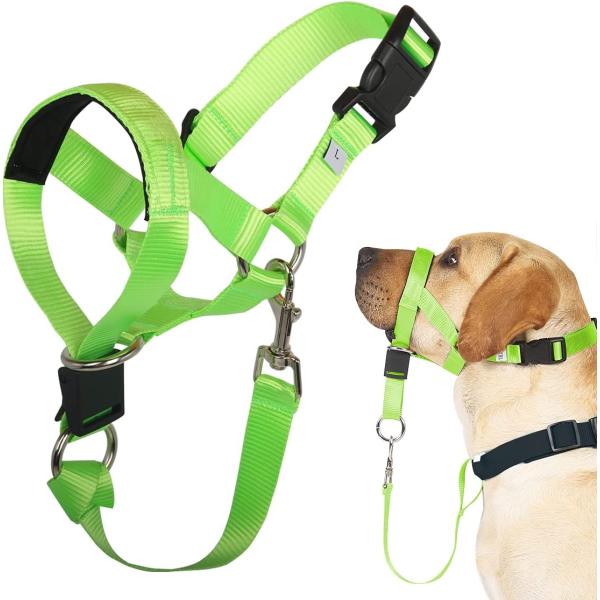 商品名Barkless Dog Head Collar, No Pull Head Halter for Dogs, Adjustable, Padded Headcollar with Training Guide - Stops Pul...