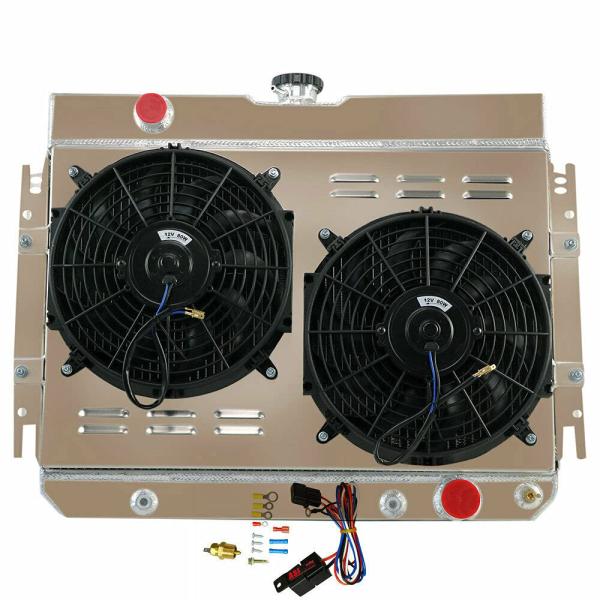 商品名:  ECMRAD 4 Rows Core Aluminum Radiator for 1963-68 Chevy IMPALA/1964-1967 EL CAMINO CHEVELLE +Shroud Fans+Thermostat...