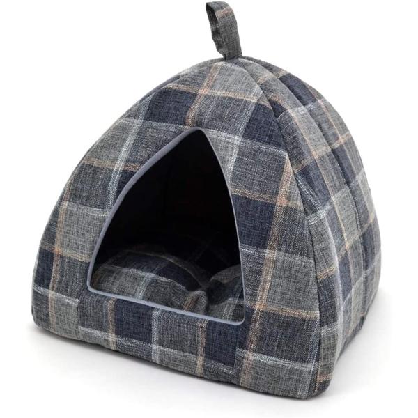商品名Pet Tent - Soft Bed for Dog and Cat by Best Pet Supplies - Plaid Linen, 16"" x 16"" x H:14""ブランド：Best Pet Supplies商品サ...