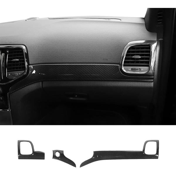 商品名Hoolcar Dashboard Center Console Panel Trim Kit Interior Decor Accessories for 2011-2020 Grand Cherokee, Carbon Fiber...