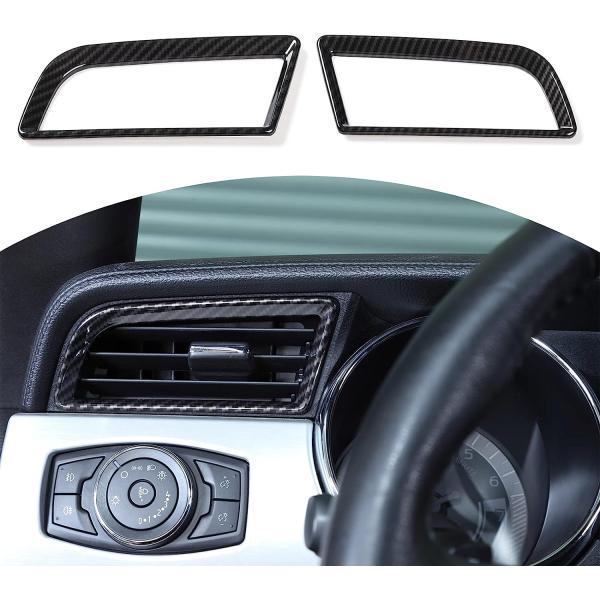 商品名RT-TCZ カーボンファイバー エアコン吹き出し口トリムカバー インテリアアクセサリー Ford Mustang 2015 2016 2017 2018 2019 2020 2021用 2個RT-TCZ Carbon Fiber A...