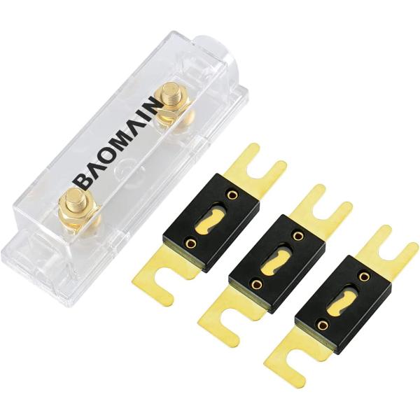 商品名Baomain Electrical Protection ANL Fuse Holder Kit with 3 Pack of ANL Fuses (ANL 250A)ブランド：Baomain商品サイズ：高さ：4.1 cm横幅：4....
