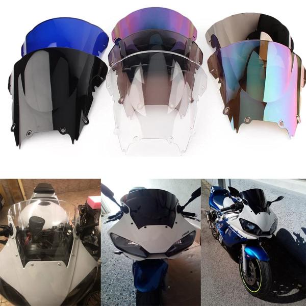 商品名: WSShop オートバイ ダブルバブルウィンドディフレクター フロントガラス ヤマハ YZF R6 600 1998 1999 2000 2001 2002用 (ディープイリジウム) WSShop Motorcycle Doubl...