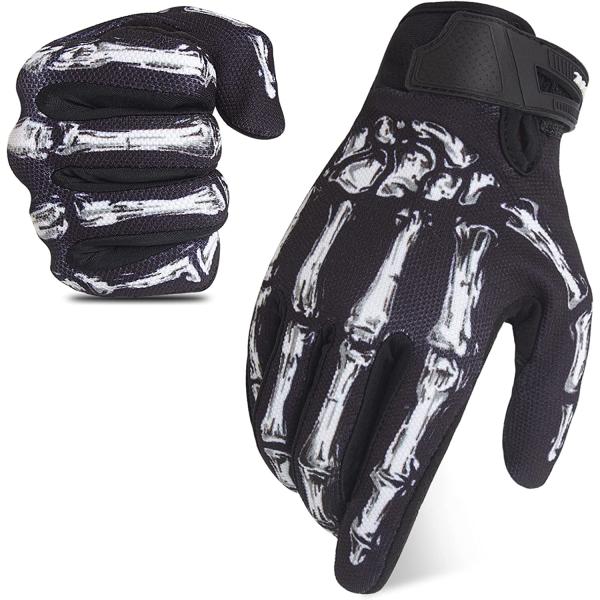 商品名RIGWARL Mens Touchscreen Skeleton Motorcycle Cycling Bike Motocross MTB ATV BMX Gloves for Men and Women,White,Sブランド：...
