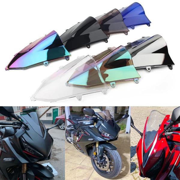 商品名: Pare-Brise de Pare-Brise de d〓flecteurs de Vent de Double Bulle de Moto pour Honda CBR650R CBR 650R 2019 (Iridium P...