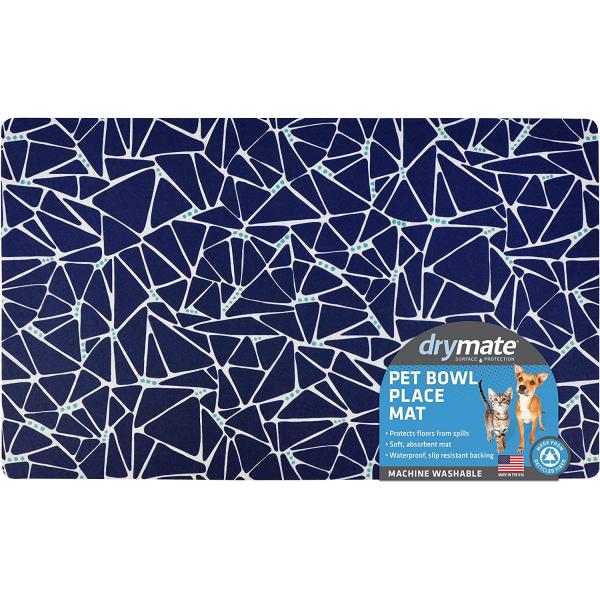 商品名Drymate Pet Bowl Placemat, Dog &amp; Cat Food Feeding Mat - Absorbent Fabric, Waterproof Backing, Slip-Resistant - Ma...