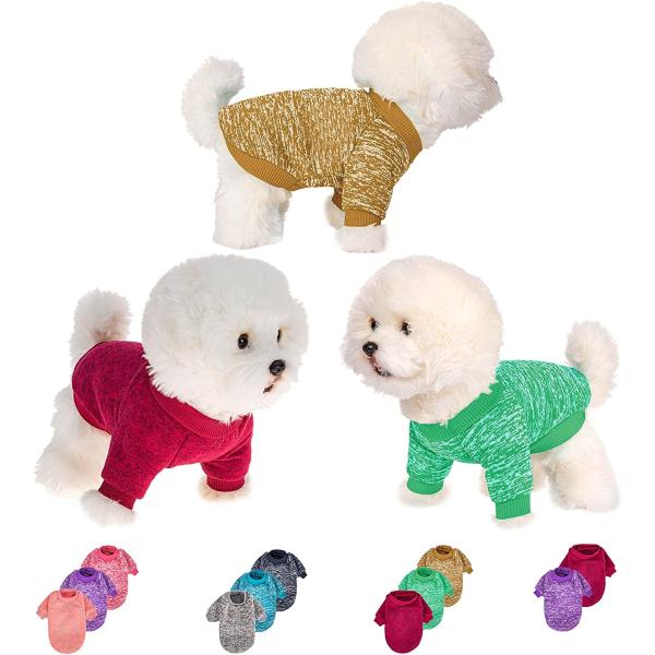商品名Dog Sweater, Dog Sweaters for Small Dogs, 2, 3 Pack Warm Soft Pet Clothes for Puppy, Medium Large Cat, Dogs Girl or B...