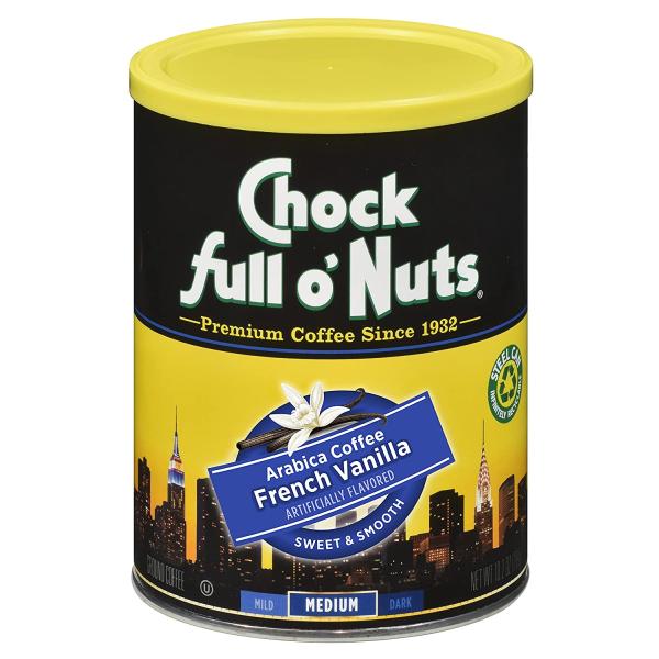 商品名Chock Full o’Nuts French Vanilla Ground Coffee (10.2 Oz. Can)   Arabica Coffee Beans   Aromatic and Smooth with a Swe...