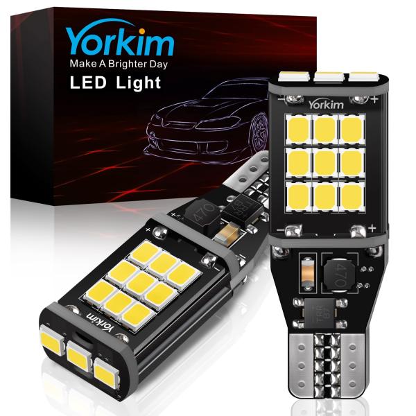 商品名:  Yorkim 921 LED Bulb White CANBUS Error Free T15 LED Bulb Reverse Lights for Truck 921 LED Reverse Light Bulb Car L...