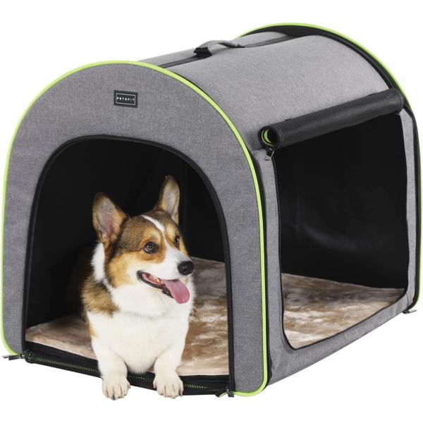 商品名Petsfit Dog Crate, Foldable, Soft Portable Travel Kennel, with Washable Mattress Coat, Easy-Fit for Medium Dogs (30x2...