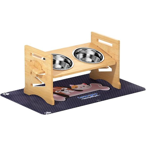 商品名Upgrated Elevated Dog Bowls - Adjustable Raised Dog Bowl Stand Feeder for Large Medium Small Size Dogs and Cats with ...