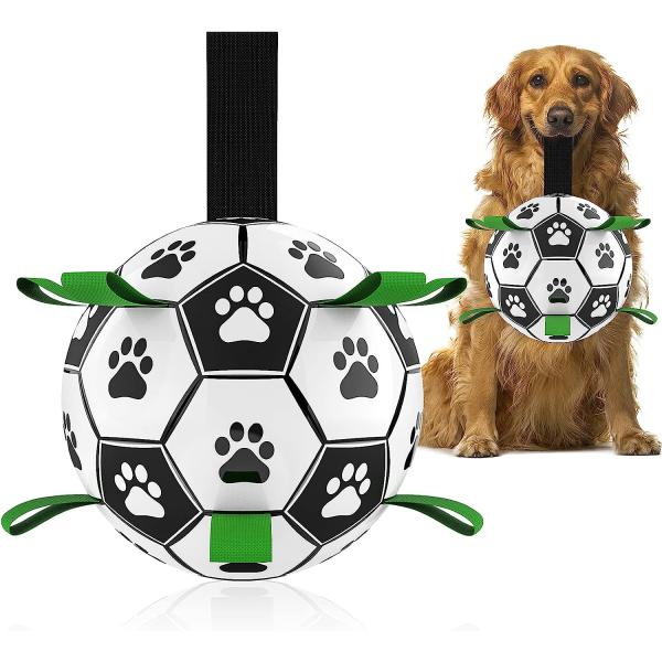商品名QDAN Dog Toys Soccer Ball with Straps, World Cup Interactive Dog Toys for Tug of War, Puppy Birthday Gifts, Dog Tug T...