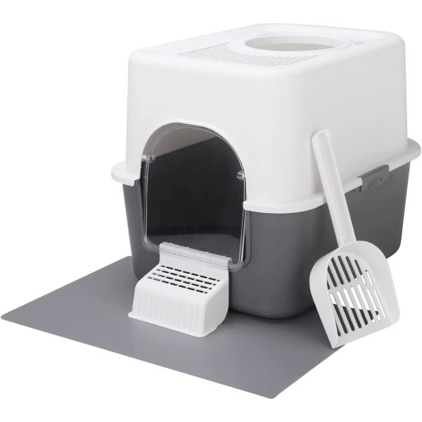 商品名Sfozstra Cat Litter Box with Lid, Fully Enclosed Splash-Proof Litter Box,Top Entry Cat Litter Box, Easy to Assemble a...