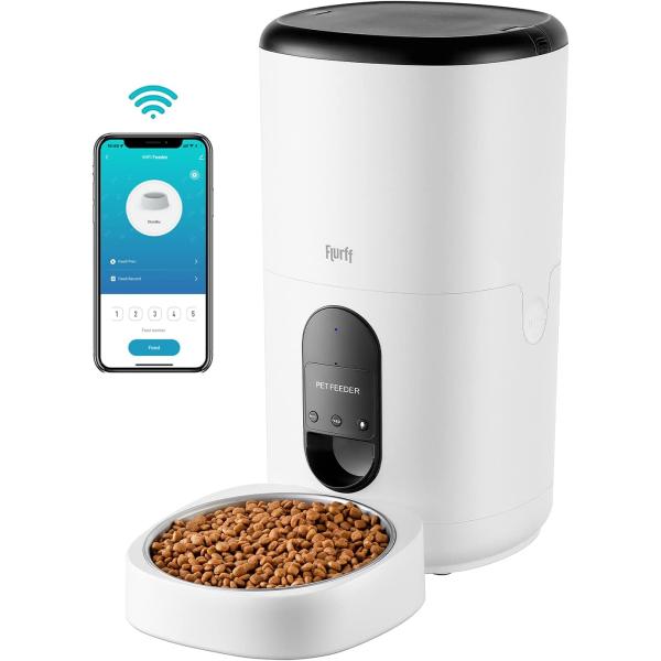 商品名：Flurff Automatic Cat Feeder, 6L WiFi Enabled Smart Pet Feeder with Stainless Steel Bowl, Auto Dog Feeder with APP Co...